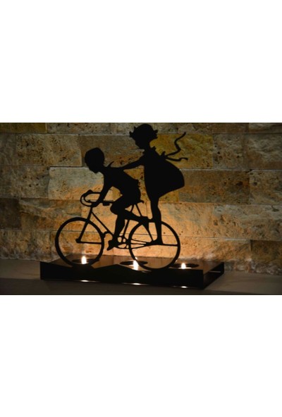 You Bella Llc Amelié Bisikletli Çocuklar Dekoratif Mumluk - Candle Holder You Bella Llc Amelié Bisikletli Çocuklar Dekoratif Mumluk - Candle Holder