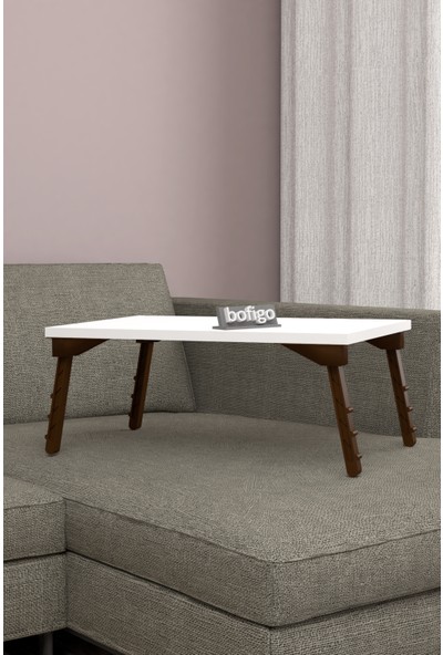 Bofigo Laptop Sehpası Kahvaltı Masası Çalışma Sehpası Beyaz