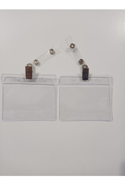 Sarff Klipsli Şeffaf Yaka Kartı 2'li