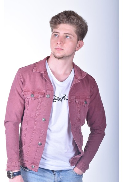 Zenet Jeans Erkek Slimfit Pembe Kot Ceket Zenet Jeans Erkek Slimfit Pembe Kot Ceket