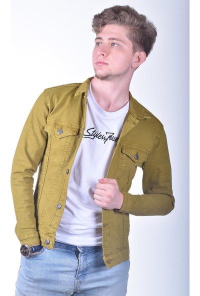 Zenet Jeans Erkek Slimfit Kahverengi Kot Ceket