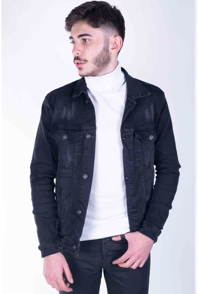 Zenet Jeans Erkek Slimfit Siyah Gri Kot Ceket Zenet Jeans Erkek Slimfit Siyah Gri Kot Ceket