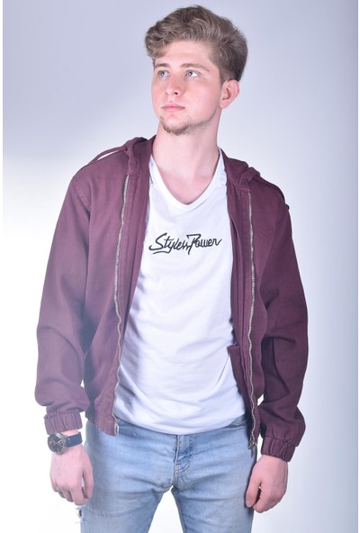 Zenet Jeans Erkek Slimfit Bordo Kapüşonlu Kot Ceket Zenet Jeans Erkek Slimfit Bordo Kapüşonlu Kot Ceket