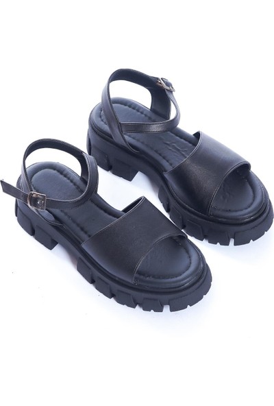 Basskan Bayan Yüksek Taban Bilekten Bağlama Sandalet