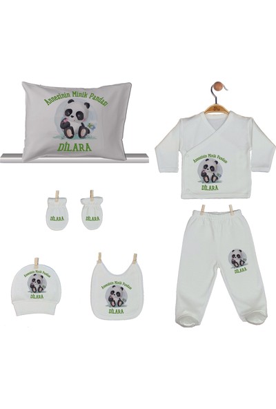Pia Baby Gl 2009 Isme Özel Pandalı Yastık Zıbın Set