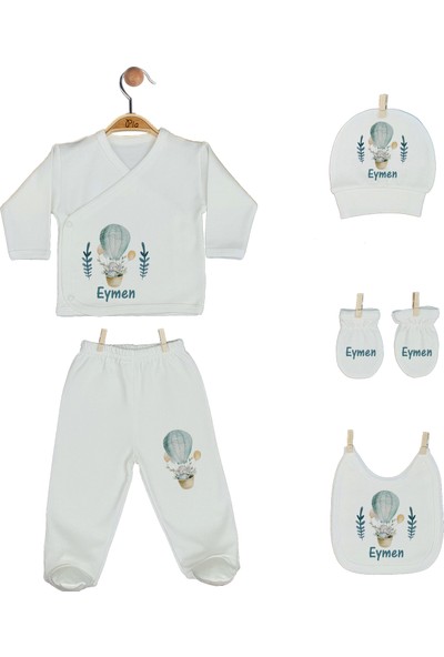 Pia Baby 2013 Isme Özel Balonlu Beşli Zıbın Set Pia Baby 2013 Isme Özel Balonlu Beşli Zıbın Set