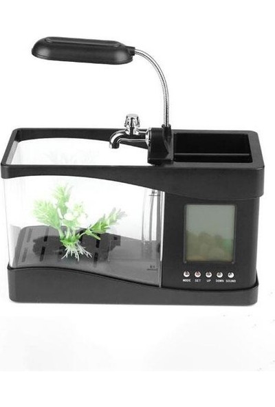 Dailytech Dekoratif USB Masaüstü Mini Akvaryum Balık Tankı Dailytech Dekoratif USB Masaüstü Mini Akvaryum Balık Tankı