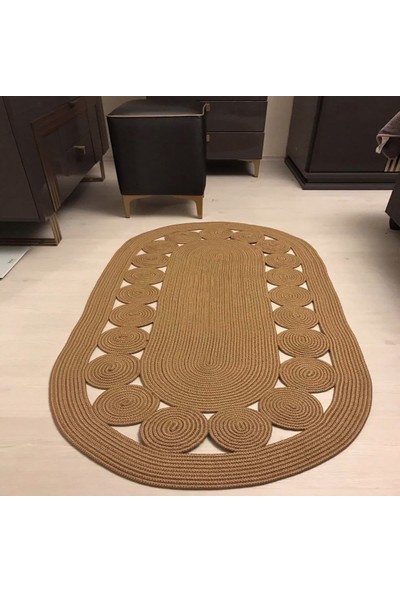 Nazlıteks Jüt Kilim El Örgüsü Hasır Oval Yuvarlaklı Sade Nazlıteks Jüt Kilim El Örgüsü Hasır Oval Yuvarlaklı Sade