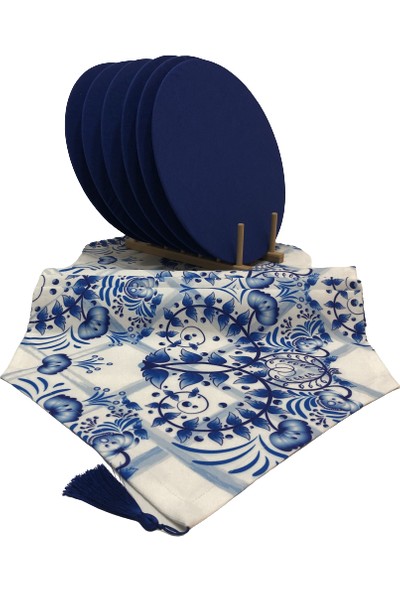 Desen İzmir Amerikan Servis 6'lı Supla ve Runner Örtü Seti Damask Desen Serisi Desen İzmir Amerikan Servis 6'lı Supla ve Runner Örtü Seti Damask Desen Serisi