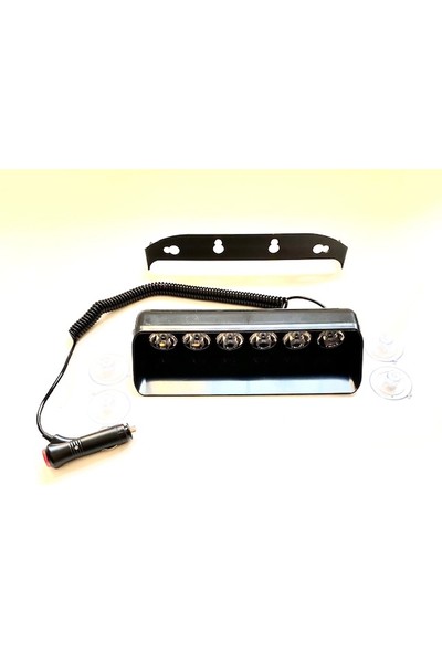 Oscar Cam Önü Çakar Lamba 6 LED Vantuzlu Kırmızı Mavi