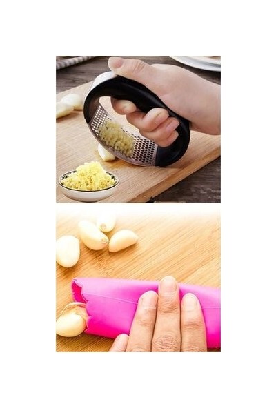 Yayke Silikon Sarımsak Soyucu Rulo ve Çelik Sarımsak Ezici Yayke Silikon Sarımsak Soyucu Rulo ve Çelik Sarımsak Ezici