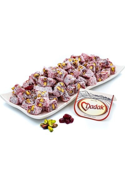 Dadak Nar Aromalı Antep Fıstıklı Mini Lokum 1kg Dadak Nar Aromalı Antep Fıstıklı Mini Lokum 1kg