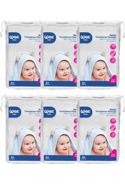 Wee Baby Bebek Temizleme Pamuğu 60 Lı x 6 Adet Wee Baby Bebek Temizleme Pamuğu 60 Lı x 6 Adet