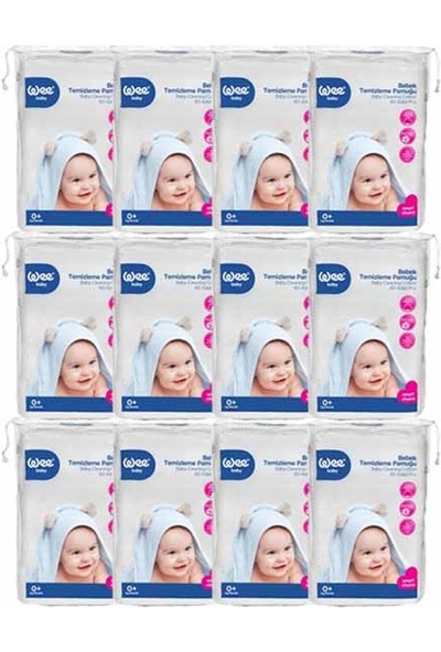 Wee Baby Bebek Temizleme Pamuğu 60 Lı x 12 Adet Wee Baby Bebek Temizleme Pamuğu 60 Lı x 12 Adet
