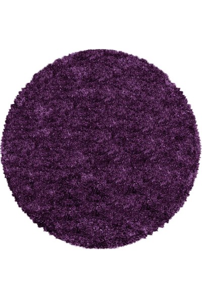 Oves Home Yuvarlak Süpersoft Yumuşak Shaggy Halı 3 cm Hav Yüksekliği Düz Lila