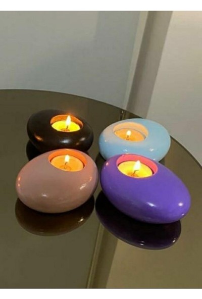 Semart Home 4'lü Beton Taş Mumluk Siyah / Turkuaz / Ten Rengi / Mavi Semart Home 4'lü Beton Taş Mumluk Siyah / Turkuaz / Ten Rengi / Mavi