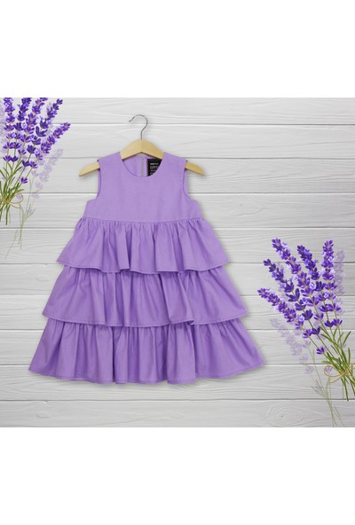 Sumeyye's Kız Çocuk Elbisesi Lila Robadan Fırfırlı - 578