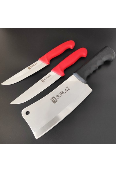 SürLaz Satır Zırh Bıçak Seti 3 Parça Kemik Kırıcı Et Bıçağı Kasap Bıçağı SürLaz Satır Zırh Bıçak Seti 3 Parça Kemik Kırıcı Et Bıçağı Kasap Bıçağı