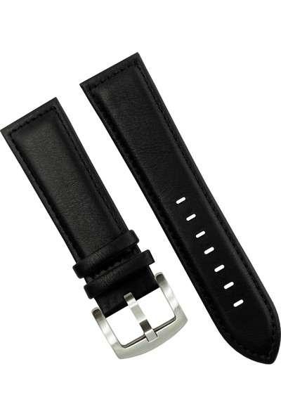 Emporio Armani Saat Uyumlu 20MM Siyah Renk Dikişli Deri Saat Kordonu Kayışı