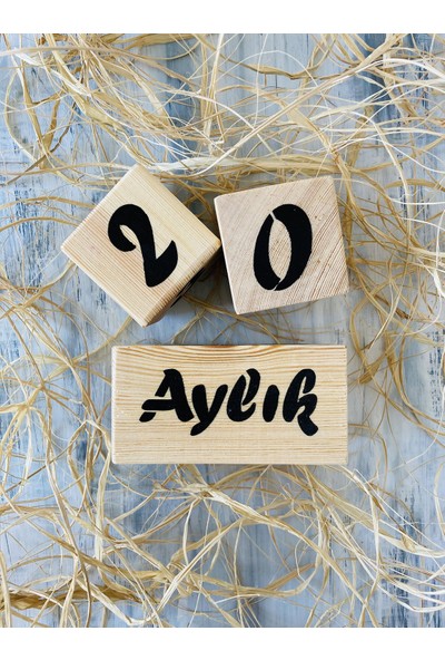 Duruwoods Ahşap Anı Küpleri - 3'lü Anne Bebek Hatıra Fotoğraf Çekim ve Oyuncak Dekor Anı Küpü