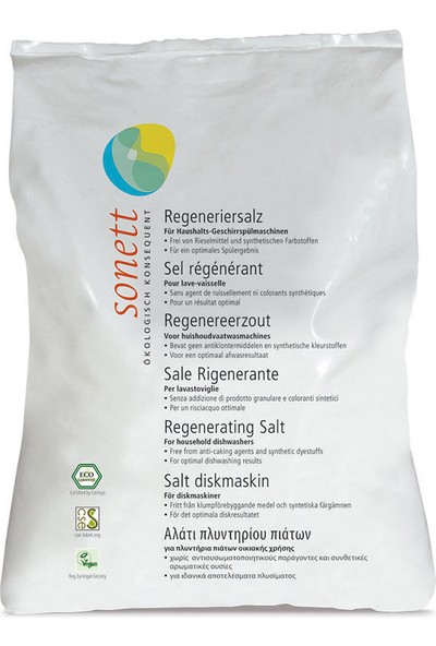 Sonett Tamamen Vegan Bulaşık Makinası Tuzu 2 kg