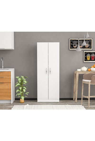 Gökberk GB-4100 5 Raflı 2 Kapaklı Çok Amaçlı Dolap 180*32*50 cm