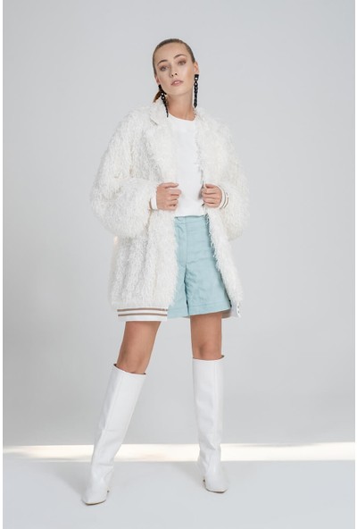 Miha Peluş Mont Beyaz