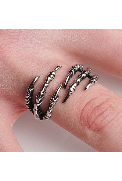 NorthShore Ince Pençe Gotik Vintage Motorcu Ayarlanabilir Çelik Yüzük