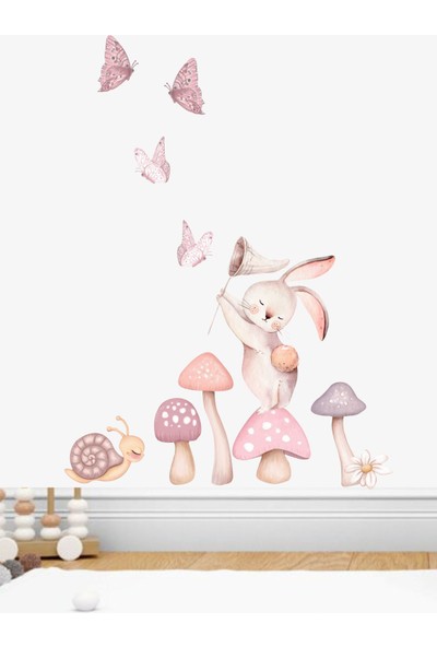 Piksel Grafik Yıldız Avcısı Tavşan Duvar Sticker