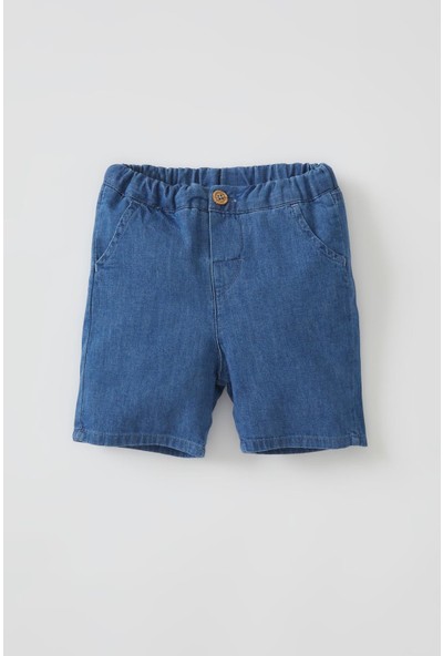 DeFacto Unisex Esnek Belli Jean Şort V5709A221HS DeFacto Unisex Esnek Belli Jean Şort V5709A221HS