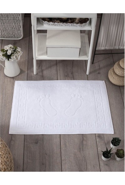 Berev Ayak Havlusu Beyaz 230 gr 50 x 70 cm. %100 Pamuk Banyo Ayak Havlusu
