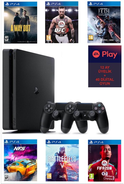 Sony Playstation 4 Slim 500 GB +Teşhir Ürünü + 2. Ps4 Kol + 1 Yıllık Ea Play Üyeliği + 40 Dijital Oyun Sony Playstation 4 Slim 500 GB +Teşhir Ürünü + 2. Ps4 Kol + 1 Yıllık Ea Play Üyeliği + 40 Dijital Oyun
