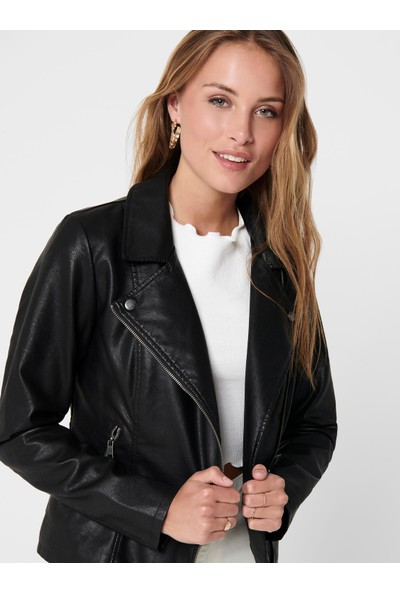 Only Melisa Faux Leather Biker cc Otw Kadın Siyah Mont 15205625-02 Only Melisa Faux Leather Biker cc Otw Kadın Siyah Mont 15205625-02