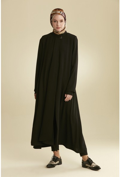 Tuğba Tek Düğmeli Salaş Pardösü