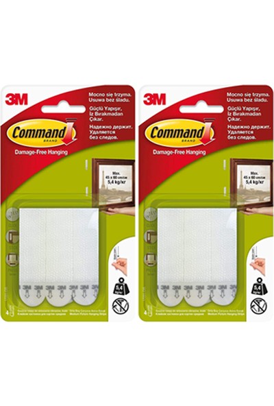 3M Command Orta Boy Cırt Bant 2li Set 3M Command Orta Boy Cırt Bant 2li Set