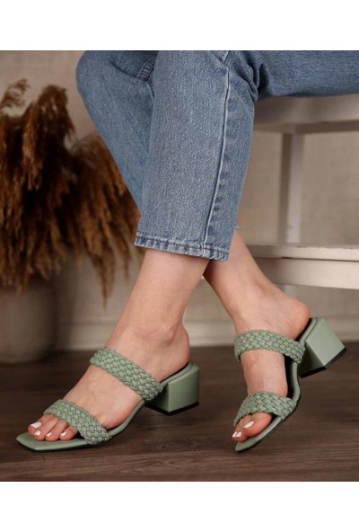 Mosimoso Karyn Örgü Kemer Topuklu Kadın Terlik Mosimoso Karyn Örgü Kemer Topuklu Kadın Terlik