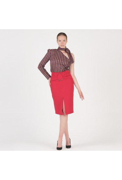 Key Butik Kırmızı Kalem Etek