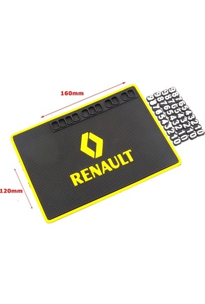 BK22 Renault Logolu Torpido Üstü Kaydırmaz Ped Numaratör BK22 Renault Logolu Torpido Üstü Kaydırmaz Ped Numaratör