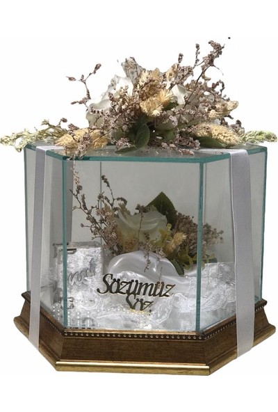 Extrasepetim Altıgen Çiçekli Söz Nişan Fanusu Gold Extrasepetim Altıgen Çiçekli Söz Nişan Fanusu Gold