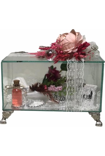 ExtraSepetim Altıgen Çiçekli Söz Nişan Fanusu Gold ExtraSepetim Altıgen Çiçekli Söz Nişan Fanusu Gold