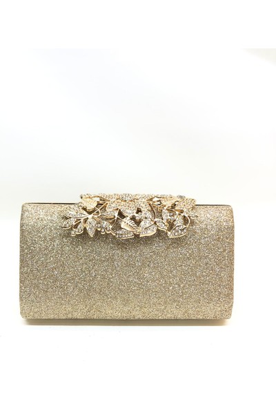 Womenacs Simli Altın Renk Taşlı Çiçek Tasarımlı Abiye Kadın Çanta Elde ve Uzun Askılı Kullanım Womenacs Simli Altın Renk Taşlı Çiçek Tasarımlı Abiye Kadın Çanta Elde ve Uzun Askılı Kullanım