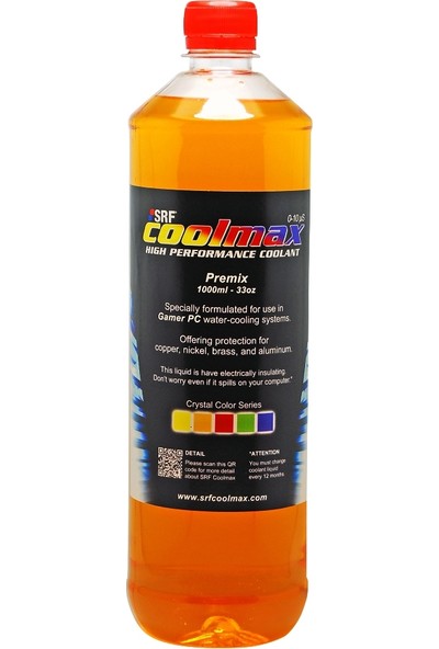 Srf Coolmax Bilgisayar Soğutma Sıvısı 1lt Kristal Turuncu
