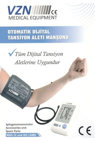 Vzn Tüm Dijital Tansiyon Aletlerine Uyumlu Geniş Kol Manşonu 32-45 cm Vzn Tüm Dijital Tansiyon Aletlerine Uyumlu Geniş Kol Manşonu 32-45 cm
