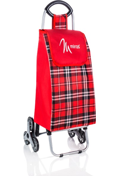 Miras Üçteker Pazar Arabası - Büyük Çantalı Ses Çıkarmayan Tekerli Miras Üçteker Pazar Arabası - Büyük Çantalı Ses Çıkarmayan Tekerli