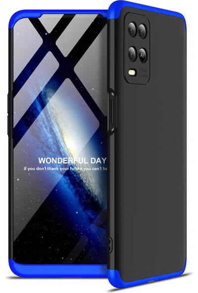 Nezih Case Oppo A54 Uyumlu Double Dip 360 Protective Silikon Kılıf Siyah - Mavi Nezih Case Oppo A54 Uyumlu Double Dip 360 Protective Silikon Kılıf Siyah - Mavi