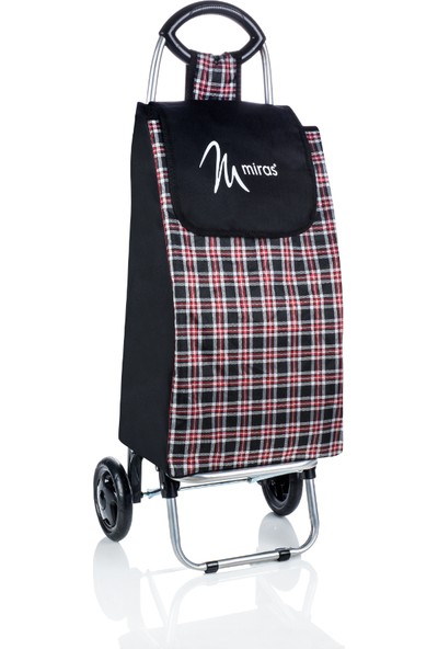 Miras Ekose Pazar Arabası - Büyük Çantalı Ses Çıkarmayan Tekerlekli Pazar Arabası Miras Ekose Pazar Arabası - Büyük Çantalı Ses Çıkarmayan Tekerlekli Pazar Arabası