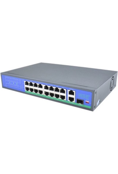 Isee Swıtch ISS-1018P 16 Port Poe 10/100 (250W)+2PORT GB Uplink +1 Port Sfp 250M Aktif Poe Isee Swıtch ISS-1018P 16 Port Poe 10/100 (250W)+2PORT GB Uplink +1 Port Sfp 250M Aktif Poe