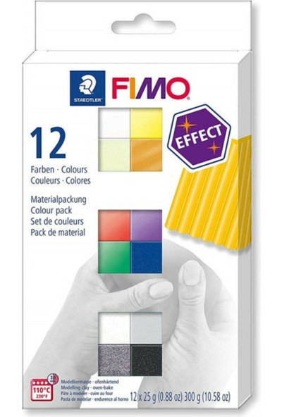 Pelikan Staedtler Fimo Effect Polimer Kil Seti 12 Renk x 25 gr Pelikan Staedtler Fimo Effect Polimer Kil Seti 12 Renk x 25 gr