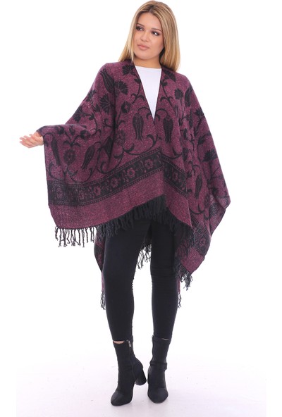 Gözde Online Butik Kadın Lale Desen Panço