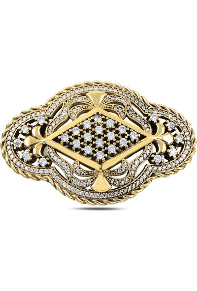 Gümüşhane Silver Zirkon Taşlı Otantik Broş